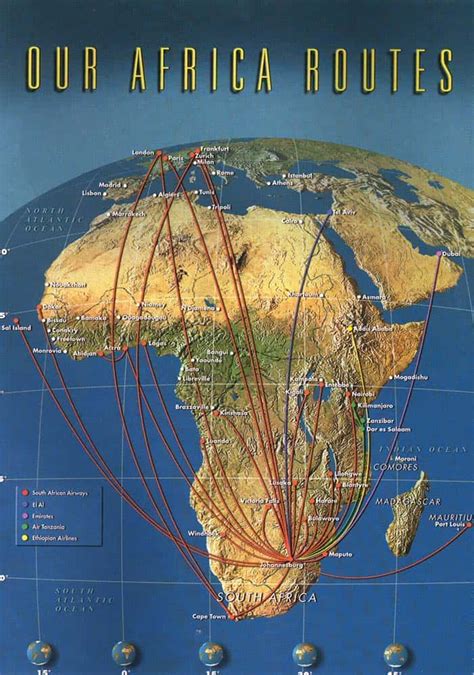 South African Airways Timetables And Route Maps The Airchive 2 0