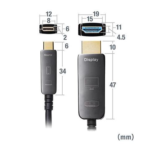Usb Type C To Hdmi 変換ケーブル 光ファイバー 10m 4k 60hz Macbook Ipad Tv ブラック Ez5