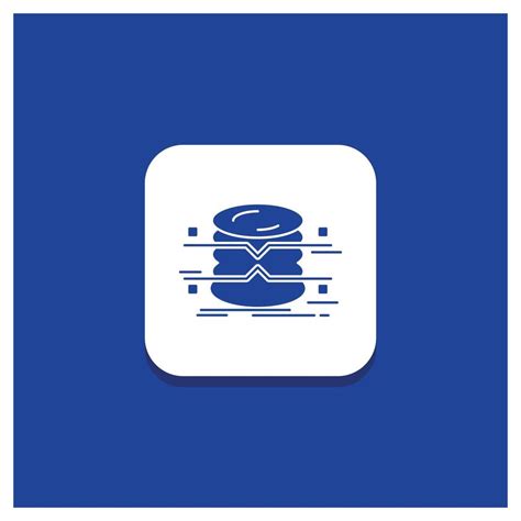 Blue Round Button For Database Data Architecture Infographics Monitoring Glyph Icon 13024821