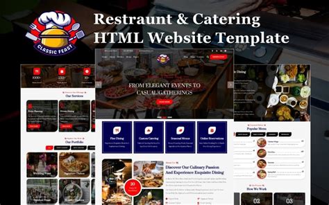 Plantilla Html5 Para Sitio Web De Restaurante Y Catering Classic Feast