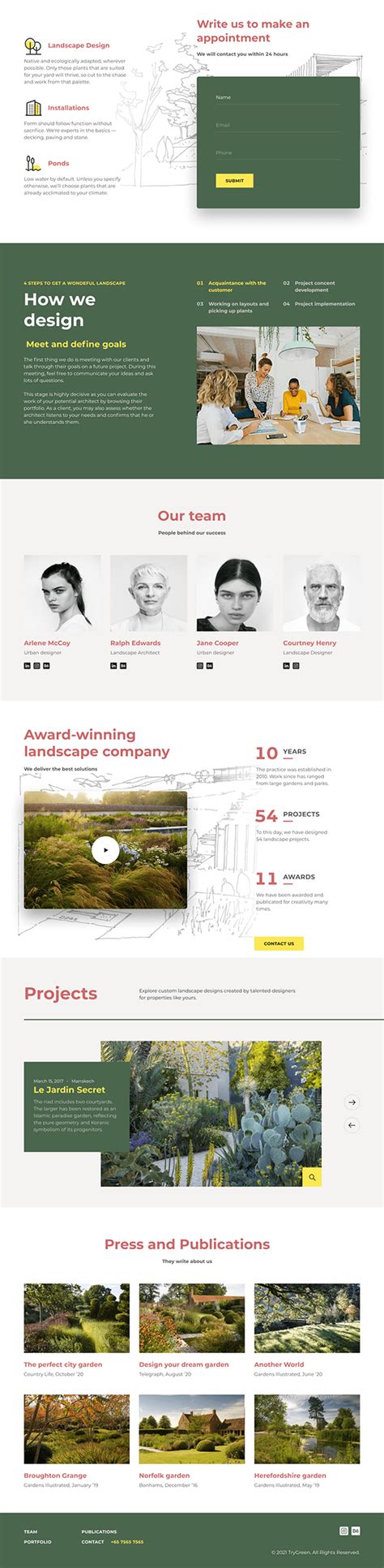 Landscape Design Website On Behance