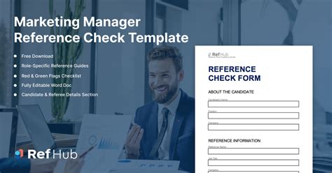 Free Marketing Manager Reference Check Template Download Now
