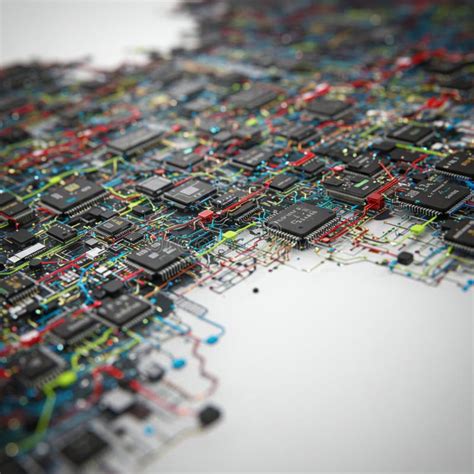 A Complex Array Of Microchips And Circuit Boards Featuring Intricate Wiring Stock Illustration