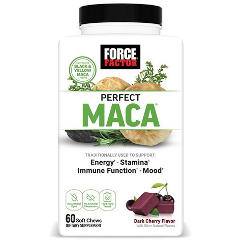 Suplemento Force Factor Perfect Maca Con Azafrán 60 Comprimidos