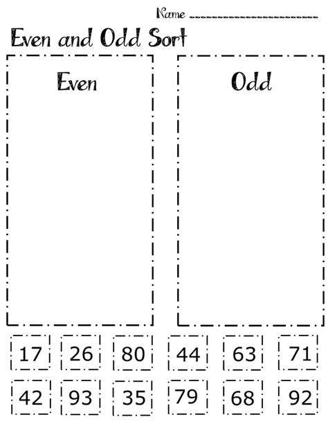 Odd And Even Worksheets Printable Calendars AT A GLANCE