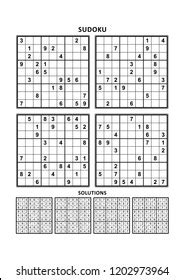 Four Sudoku Puzzles Comfortable Easy Yet Stock Vector Royalty Free