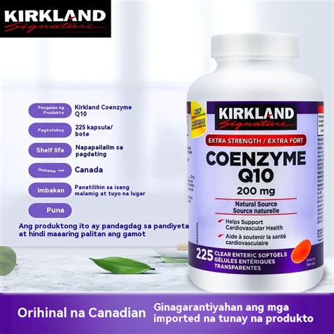Kirkland Signature Coq10 Coenzyme Q10 200 Mg 225 Softgels Watsons