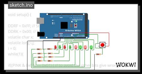 8 Led And 1 Switch Led Switch Between Two Sets Other Method Wokwi