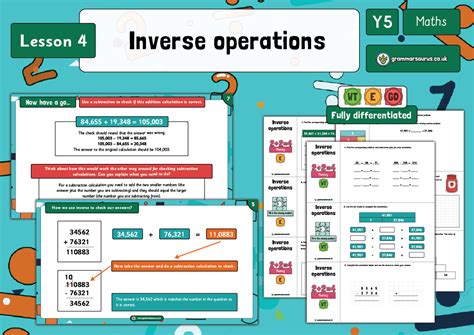 Year Addition And Subtraction Inverse Operations Lesson Grammarsaurus