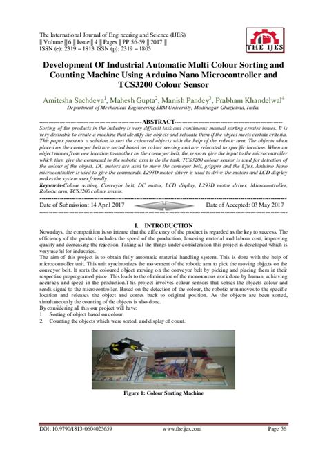 Pdf Development Of Industrial Automatic Multi Colour Sorting And
