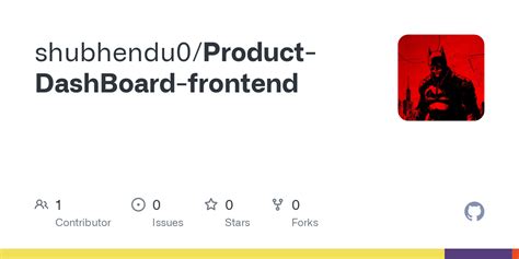 GitHub Shubhendu Product DashBoard Frontend