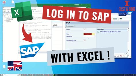 Log In To Sap With Excel And Vba Open Transaction English Youtube