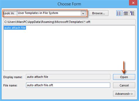 outlook automatically attach files in new message
