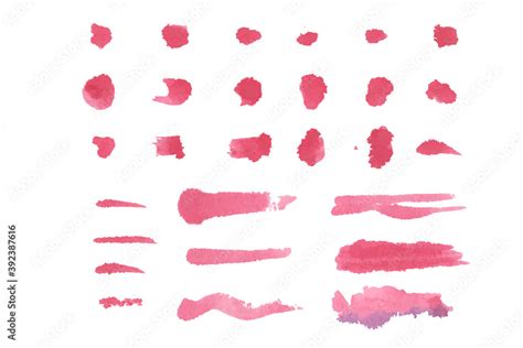 Red Color Watercolor Brush Vector Set Stock Vector Adobe Stock