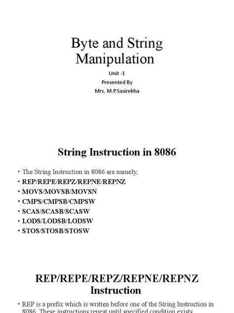 Byte And String Manipulation 8086 Pdf Software Engineering Information Age