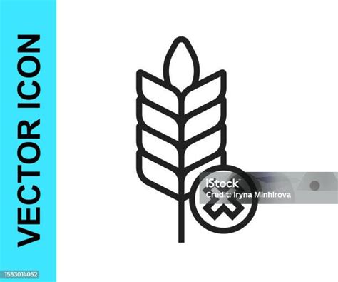 흰색 배경에 고립 된 검은 줄 글루텐 프리 곡물 아이콘 밀 표지판이 없습니다 식품 편협 기호 벡터 건강한 식생활에 대한 스톡 벡터 아트 및 기타 이미지 Istock