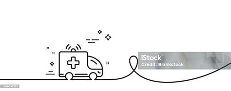 구급차 라인 아이콘입니다 의료 응급 운송 표지판 컬이 있는 연속 라인 벡터 0명에 대한 스톡 벡터 아트 및 기타 이미지 0명 건강관리와 의술 경첩 Istock