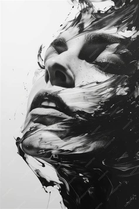 Premium Photo Abstract Storm Portrait Collage Monochromatic Faces