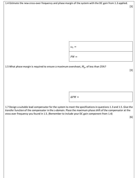 Solved Question Lead Compensator Design Consider Chegg