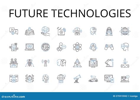 Future Technologies Line Icons Collection Advanced Innovations Modern