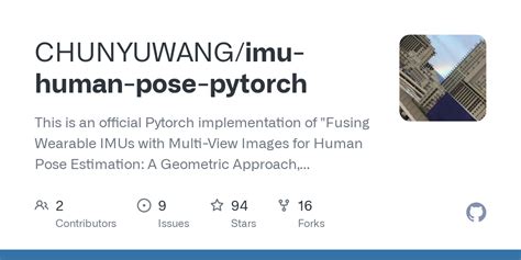 Github Chunyuwang Imu Human Pose Pytorch This Is An Official Pytorch Implementation Of
