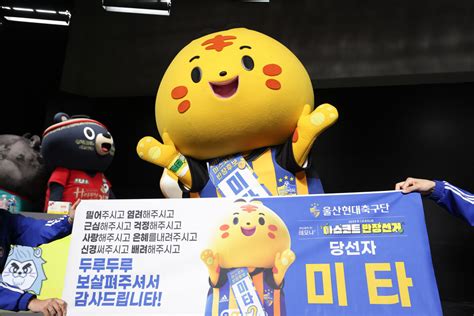 울산 현대 미타 세 번째 대권 도전 끝에 마스코트 반장 당선