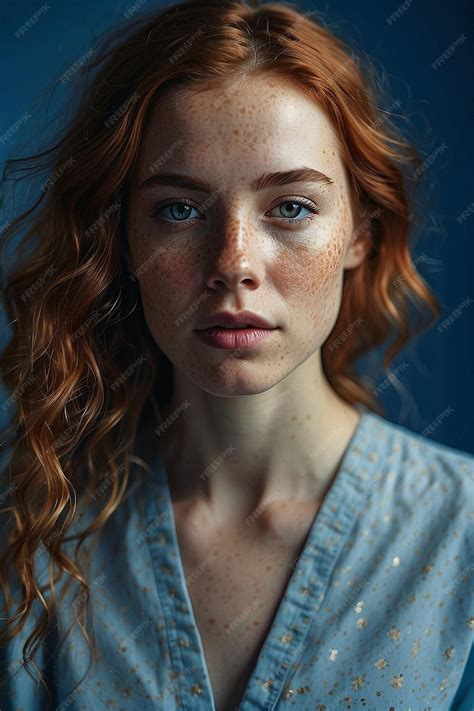 Premium Photo Portrait Of Beautiful Freckled Woman