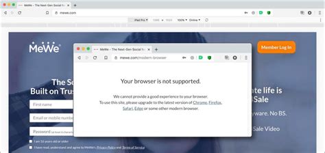 how to use an unsupported browser on a website that does not officially