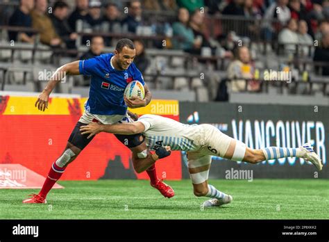 Vancouver Canada 5th March 2023 Varian Pasquet L Fends Off The Tackle During Day 3 Hsbc
