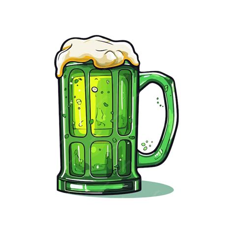 Premium Vector Vector Glass Of Beer On Green Background