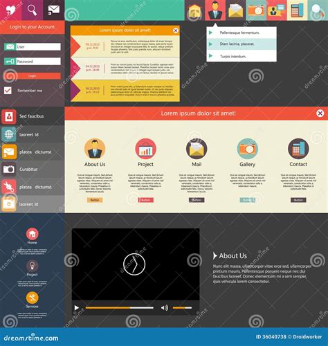 Flat Design Website Template Stock Vector Illustration Of Creative Business 36040738