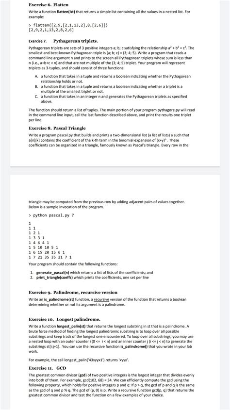 solved exercise 6 flatten write a function flatten ist