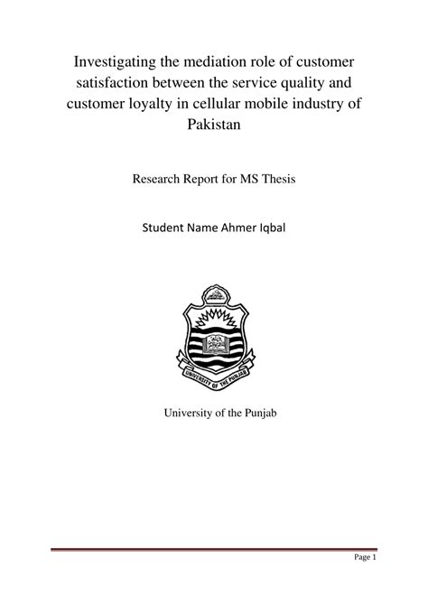 Pdf Investigating The Mediation Role Of Customer Satisfaction Between The Service Quality And