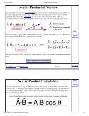 Understanding The Scalar Product Of Vectors Explained And Course Hero