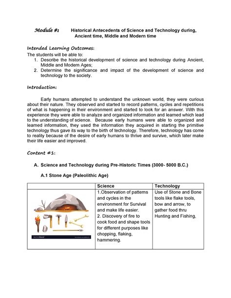 Society And Science Lecture Notes 2021 Module 1 Historical Antecedents Of Science And