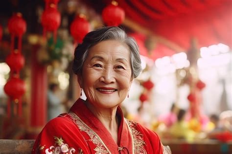 Premium Ai Image Portrait Of Beautiful Chinese Asian Senior Woman