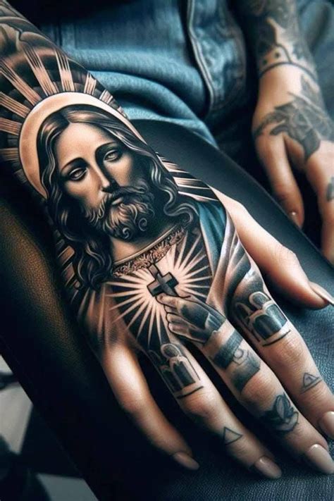Jesus Hands Holding A Crown Tattoo God Hands Tattoo Holding Christ