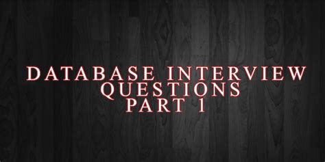 Database Interview Questions Part 1 Oracle Solutions