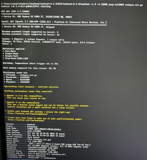 Hashcat Exhausted 30 Secs After Running Hashcat Not Cracking Any