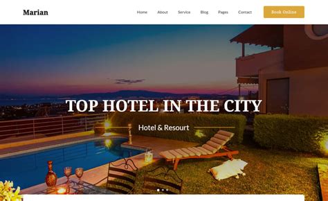 marian free bootstrap 4 html5 responsive hotel website template
