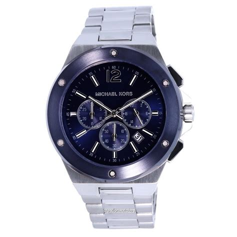 Купить Michael Kors Lennox Chronograph Stainless Steel Blue Dial Quartz ...