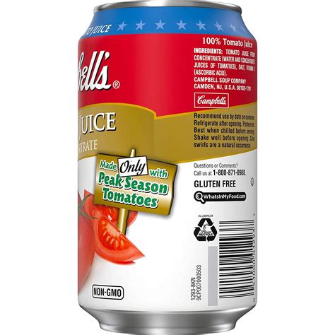 Campbells Tomato Juice 115 Oz Can Pack Of 24 Buy In Bulk And