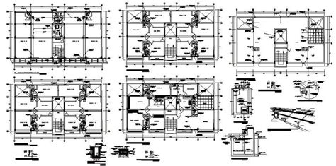 Multi Flooring Building Structure Plan Detail 2d View Cad Construction Block Layout Dwg File