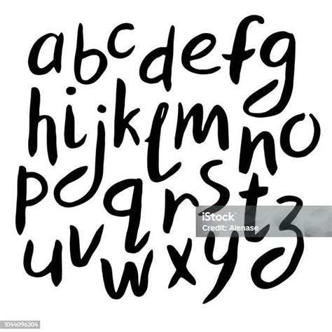 알파벳 현대적인 디자인입니다 핸드 브러시 폰트 글자 스타일입니다 영어 편지입니다 글꼴 클립 아트 벡터 일러스트 레이 션입니다 핸드 그린입니다 Eps 10 개체 그룹에 대한
