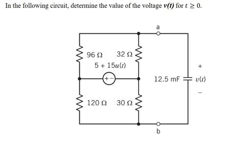 Solved In The Following Circuit Determine The Value Of The Chegg