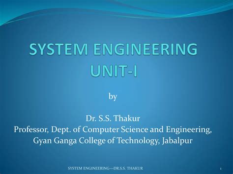 System Engineering Unit 1 Ppt