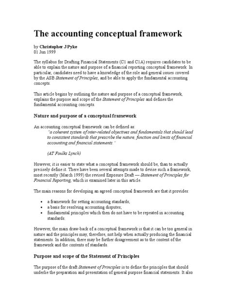 The Accounting Conceptual Framework Download Free Pdf Financial Statement Income Statement