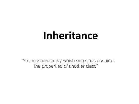 Ppt C Inheritance And Hierarchy Powerpoint Presentation Free