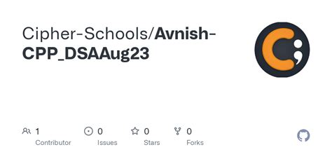 Github Cipher Schoolsavnish Cppdsaaug23