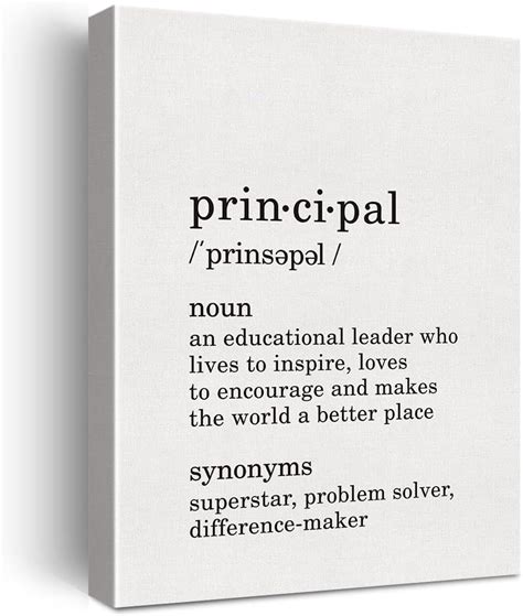 School Principal Definition Canvas Wall Art Principal Print